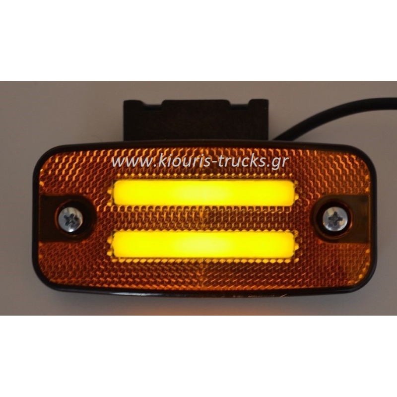 344-ΦΑΝΑΡΙ 2 ΓΡΑΜΜΕΣ LED ΚΙΤΡΙΝΟ ΜΕ ΒΑΣΗ 24V - Kiouris-Trucks